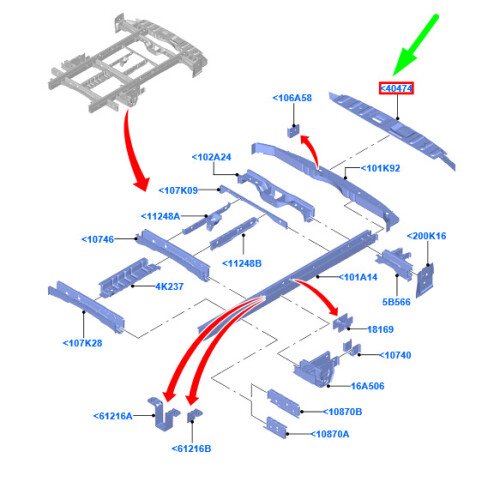 FORD TOURNEO CUSTOM Rear FlooCrossmember Assy 1782701 NEW GENUINE on OnBuy