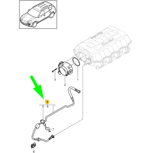 PORSCHE CAYENNE 92A Fuel Tank Ventilation Breather Line 94811002013 NEW ...