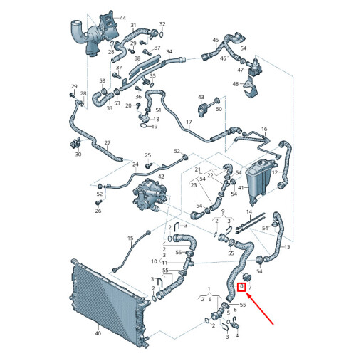 AUDI Q5 8R Coolant Hose With Quick Release Coupling 8R0121055AB NEW ...