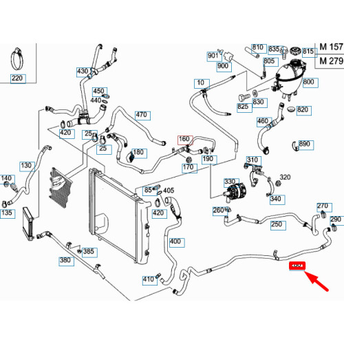 MB G W463 Heat Exchanger To Low-Temperature Cooler Line A4635019084 NEW ...