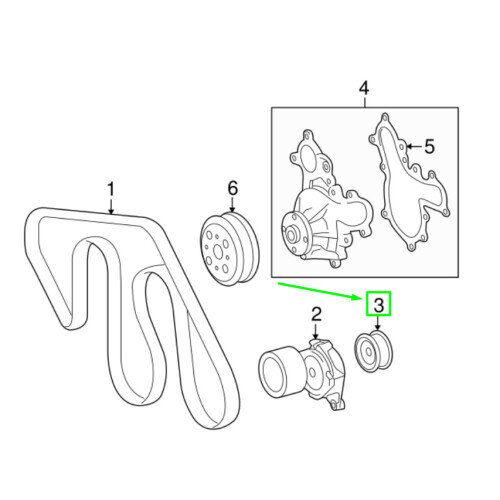 TOYOTA LAND CRUISER J150 Drive Belt Idler Pulley 1660338011 NEW GENUINE ...