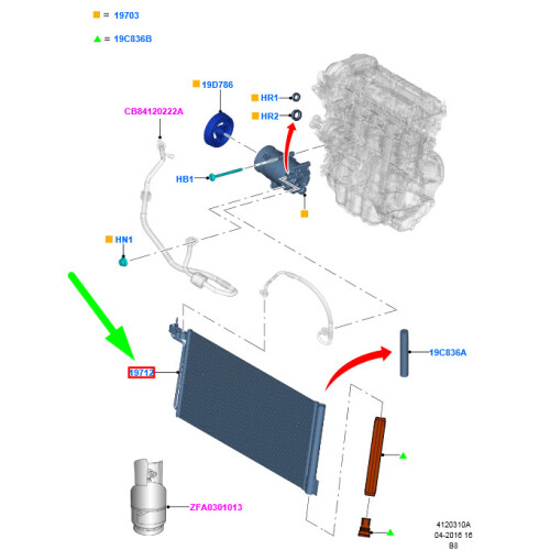 FORD FOCUS C346 MK3 Air Conditioning Condenser 2010987 AV61-19710-AC ...