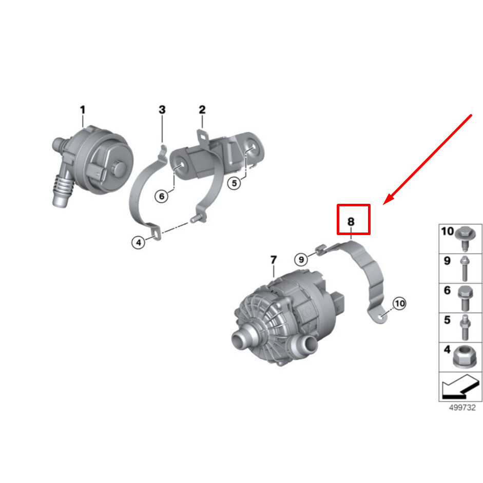 BMW X3 G01 Electric Coolant Pump Holder 11517935182 7935182 NEW GENUINE ...