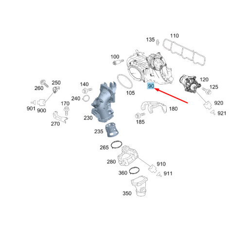 MB B W246 Intake Manifold Air Line With Flap Positioner A6510900037 NEW ...