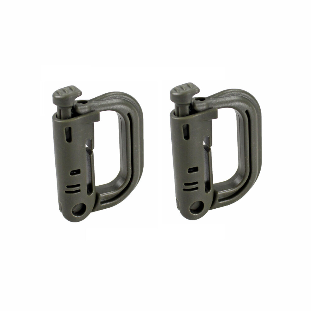 (a-AGX2) Shackle Carabiner Army D-ring Clip Molle Webbing Plastic ...