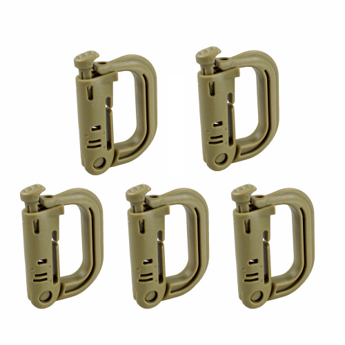 (a-TX5) Shackle Carabiner Army D-ring Clip Molle Webbing Plastic ...