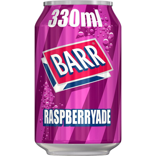 BARR since 1875, Raspberry, 24 pack Fizzy Drink Cans, Low Sugar, 24 x ...