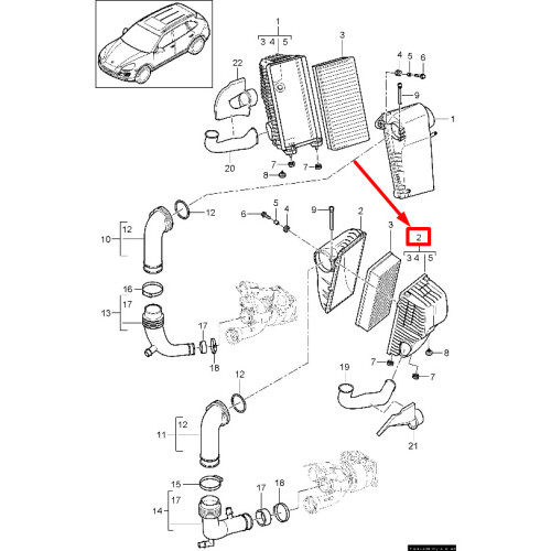 PORSCHE CAYENNE 92A Left Air Filter Box 95811002160 958.110.021.60 NEW ...
