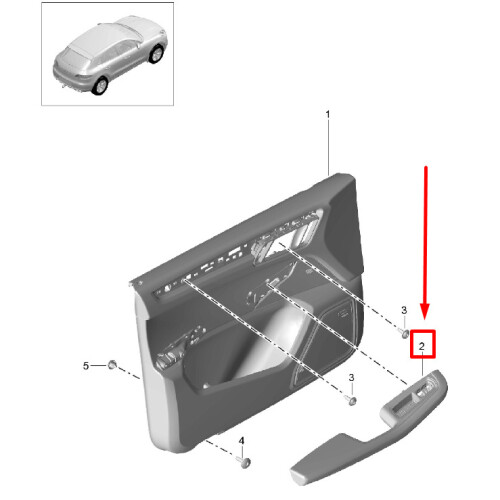 PORSCHE MACAN 95B Front Left Door Panel Armrest LHD 95B867173A 7J0 NEW ...