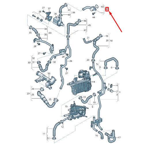 VW GOLF 5G MK7 Rear Cooling System Water Pipe Union 04L121065CH NEW ...