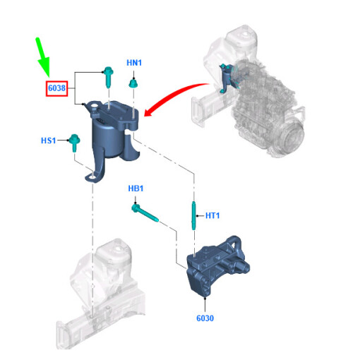FORD FIESTA MK6 Engine Front Support Bracket 1874060 F1B1-6F012-AB NEW ...