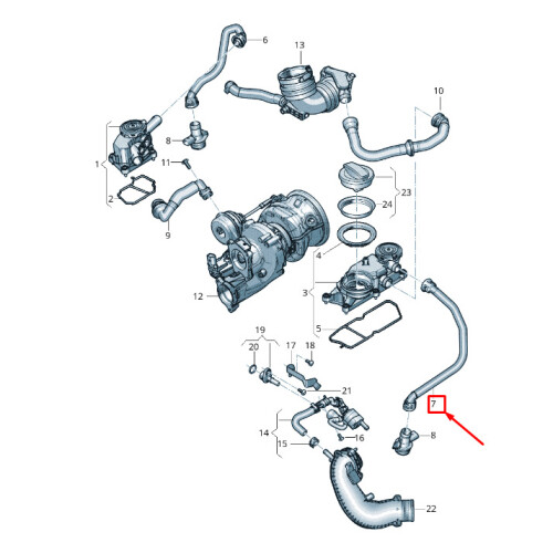 AUDI Q7 4M Left Engine Breather Line 0P2103282A NEW GENUINE on OnBuy