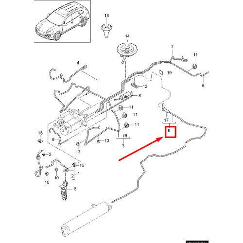 PORSCHE CAYENNE 92A Pressure Accumulator Air Line 95835806700 NEW ...