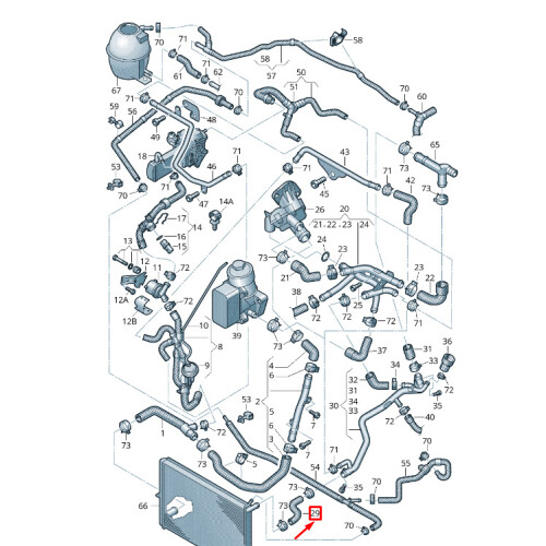 VW AMAROK 2H Engine Coolant Hose 2H0121101 NEW GENUINE on OnBuy