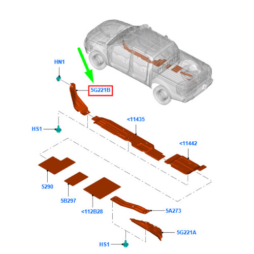 FORD RANGER T6 MK1 Front Exhaust Heat Shield EB3B-5H258-BA 5359965 NEW ...
