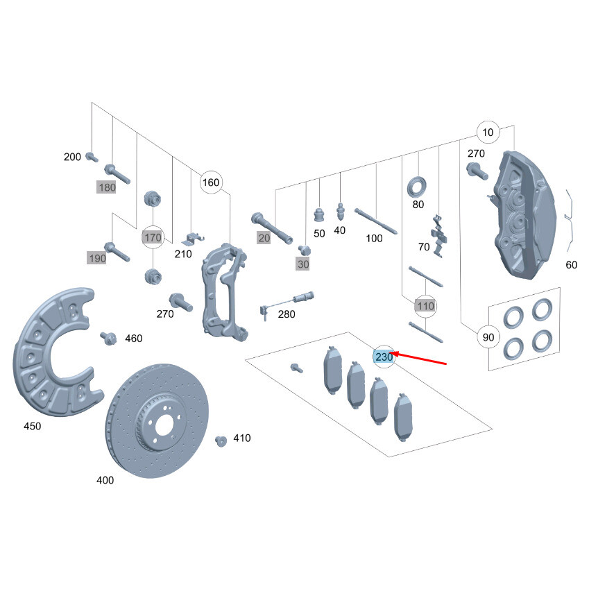 MERCEDES-BENZ GLC X253 Front Wheel Brake Pad Set A0004207902 NEW ...