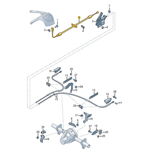 VOLKSWAGEN CRAFTER 2E Front Hand Brake Cable 2E0609701AT NEW GENUINE on ...