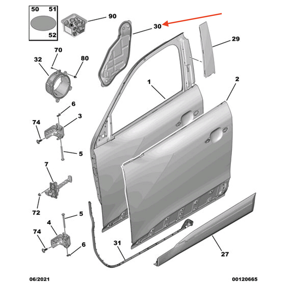 PEUGEOT 2008 Front Left Door Sealing Panel 9825975080 NEW GENUINE on OnBuy