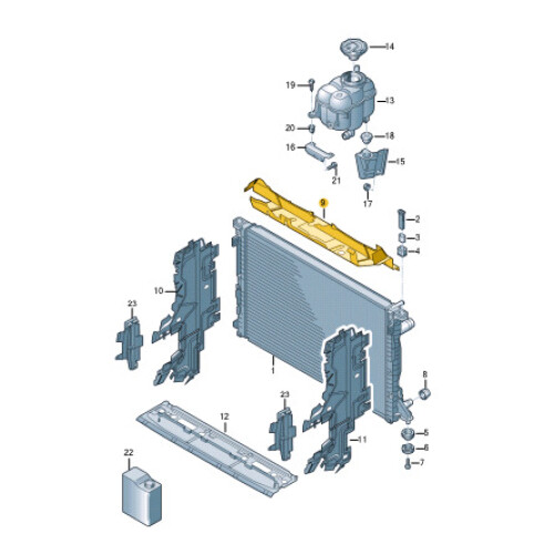 VOLKSWAGEN TOUAREG CR7 Upper Radiator Air Duct 760121763G NEW GENUINE ...