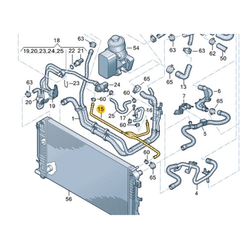 VW CRAFTER Flatbed 2F Left Side Water Radiator Hose 2E0122447F NEW ...
