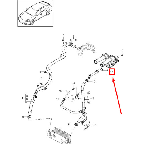 PORSCHE CAYENNE 92A Engine Water Coolant Pipe 94610642160 NEW GENUINE ...