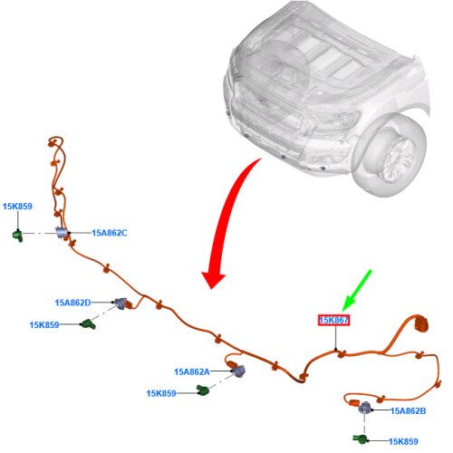FORD RANGER T6 MK1 Front Parking Aid Wiring EB3T-14369-BD 2001094 NEW GENUINE on OnBuy