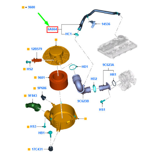FORD RANGER T6 MK1 Air Cleaner Hose Assy 2001458 EB3G-6853-FB NEW ...
