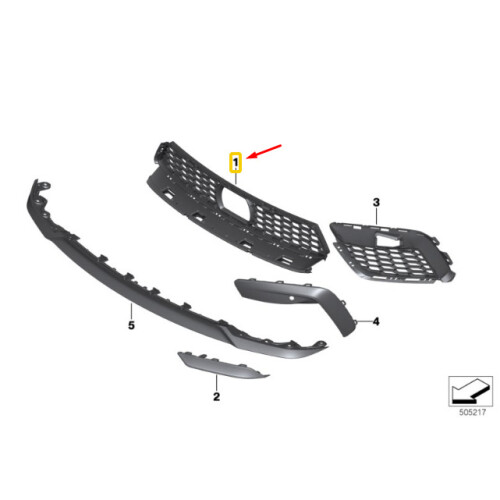 BMW M8 F91 Front Center Air Intake M Grille 8080767 51118080767 NEW ...