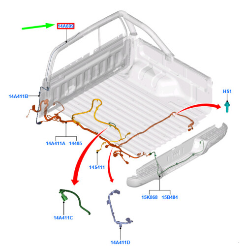 FORD RANGER T6 MK1 Body And Roof Console Wiring Assy 1947563 NEW ...