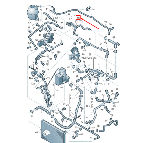 VW AMAROK 2H Coolant Hose With Coolant Regulator 2H0122096AR NEW ...