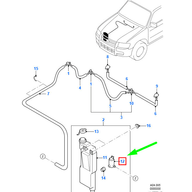 FORD RANGER MK2 Windscreen Washer Tank Pump XM34-E17664-AA 4000688 NEW ...