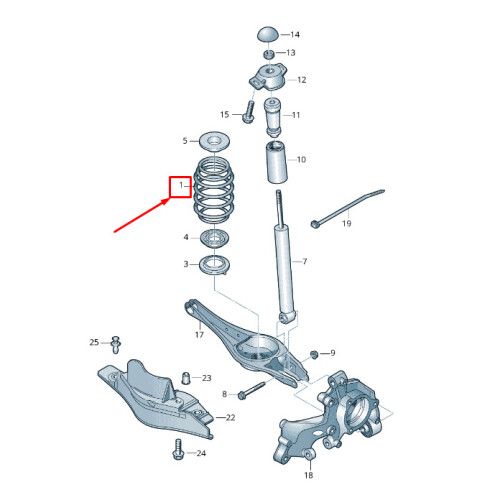 AUDI Q3 F3 Sportback Rear Coil Spring 5QF511115DF NEW GENUINE on OnBuy