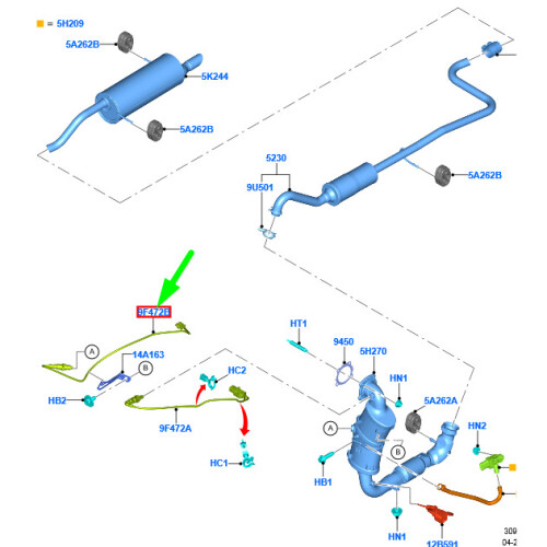 FORD FIESTA MK7 Exhaust Gas Oxygen Sensor 2531436 J1B1-9G444-AD NEW ...