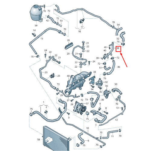 VW AMAROK 2H Engine Coolant Pipe 06H121065H NEW GENUINE on OnBuy