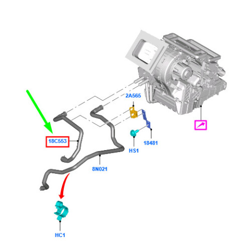 FORD GRAND C-MAX MK2 Heater Water Inlet Hose RHD 1890778 NEW GENUINE on ...