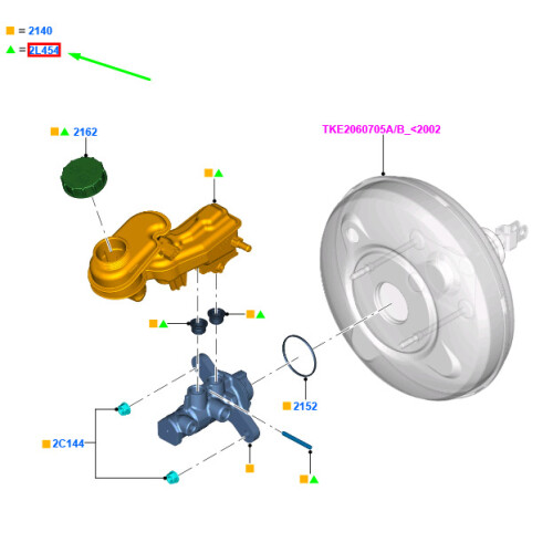 FORD RANGER T6 MK1 Brake Fluid Tank LHD EB3C-2422-FA 1920573 NEW ...