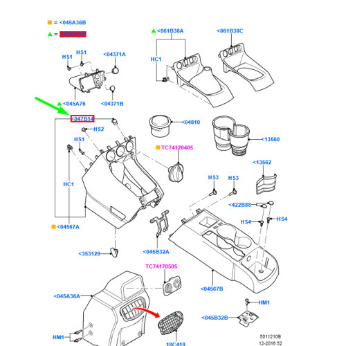 FORD TRANSIT CONNECT MK1 Floor Console Right Retainer RHD 5025870 NEW ...