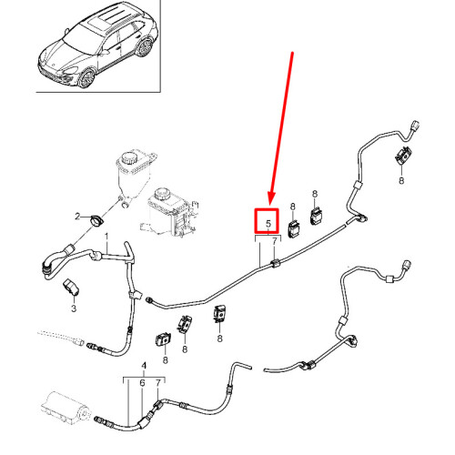 PORSCHE CAYENNE 92A Rear Suspension Air Compressor Line 95835912000 NEW ...