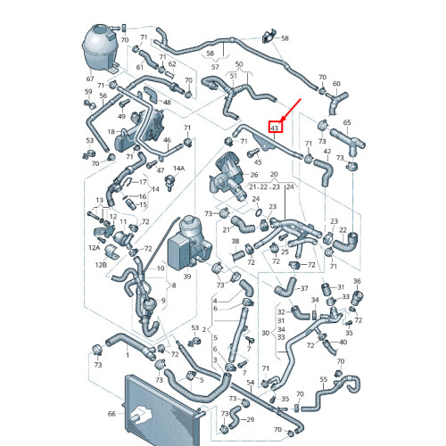 VW AMAROK 2H Engine Coolant Pipe 2H0121065AT NEW GENUINE on OnBuy