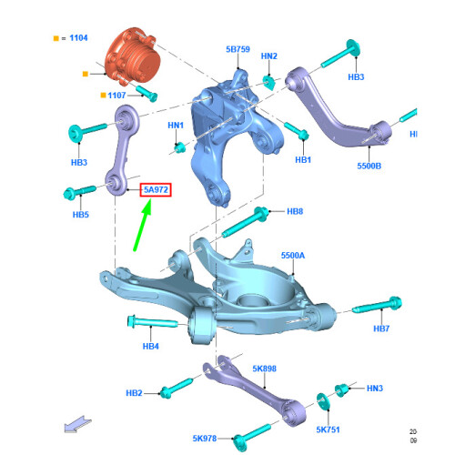 FORD EDGE MK2 Rear Suspension Drop Link 5310657 E1GC-5A972-AXB NEW ...