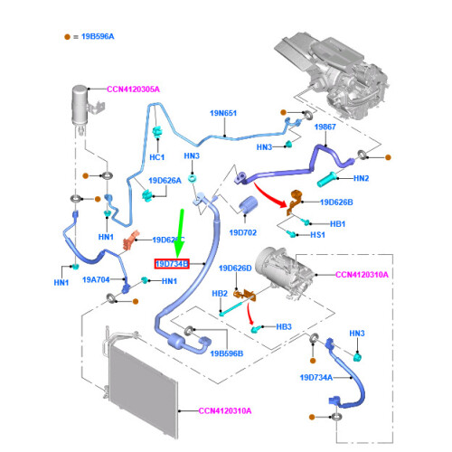 FORD FIESTA MK6 A/C System Tube 1933719 G1B1-19F618-CA NEW GENUINE on OnBuy