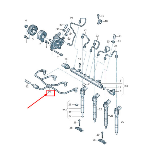 VW AMAROK 2H Fuel Overflow Return Line 03L130235M NEW GENUINE on OnBuy