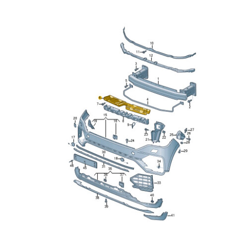 VOLKSWAGEN TOUAREG CR7 Front Bumper Guide Center Profile 760807192 NEW ...