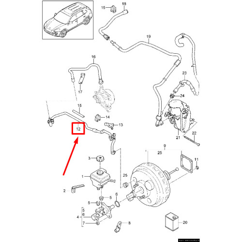 PORSCHE CAYENNE 92A Vacuum Line W/Pressure Sensor RHD 95835557800 NEW ...