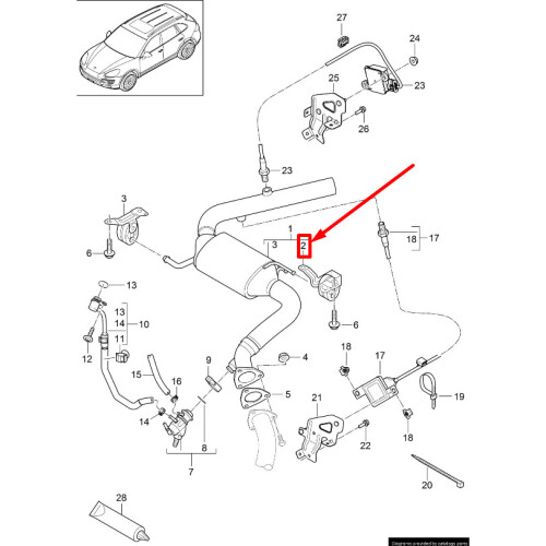 PORSCHE CAYENNE 92A Exhaust System Hanger Bracket 95811115230 NEW ...