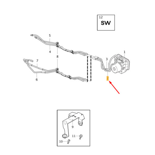 VOLVO V40 Hydraulic Unit Primary Brake Pipe RHD 31317864 NEW GENUINE on ...