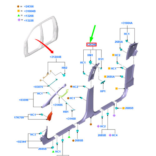 FORD RANGER T6 MK1 Left Side B Pillar Trim 5294568 NEW GENUINE on OnBuy