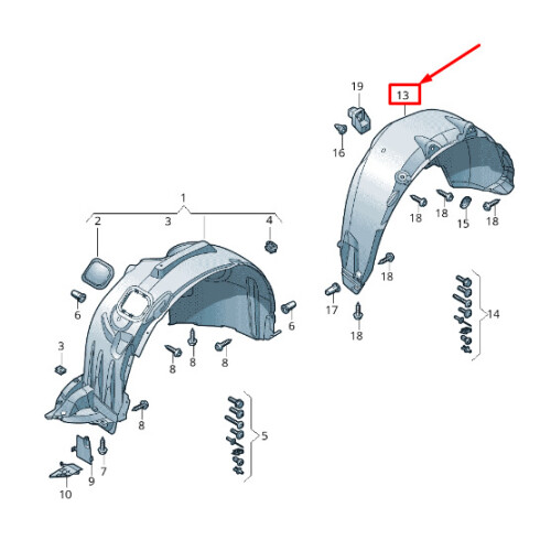 AUDI Q2 GA Front Right Inner Fender Lining 81A810172B NEW GENUINE on OnBuy