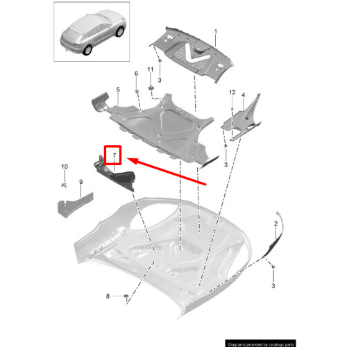 PORSCHE MACAN 95B Engine Bay Heat Shield 95B863829A 95B.863.829.A NEW ...