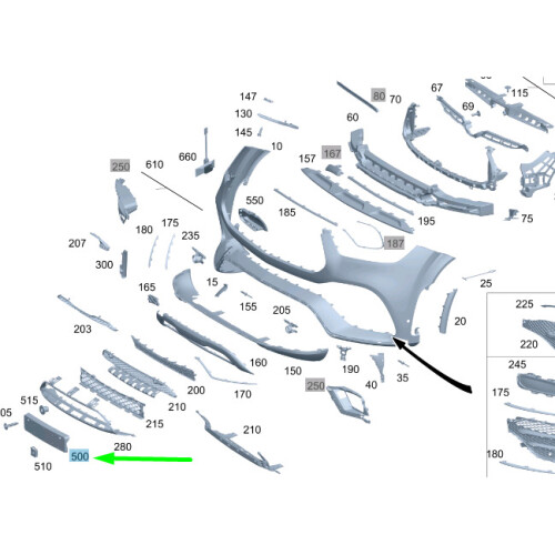 MERCEDES-BENZ GLE W167 Front Number Plate Holder A1678850000 NEW ...